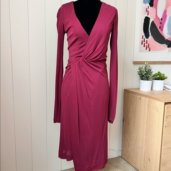 Gucci | Dresses | Gucci Maroon Wrap Dress | Poshmark